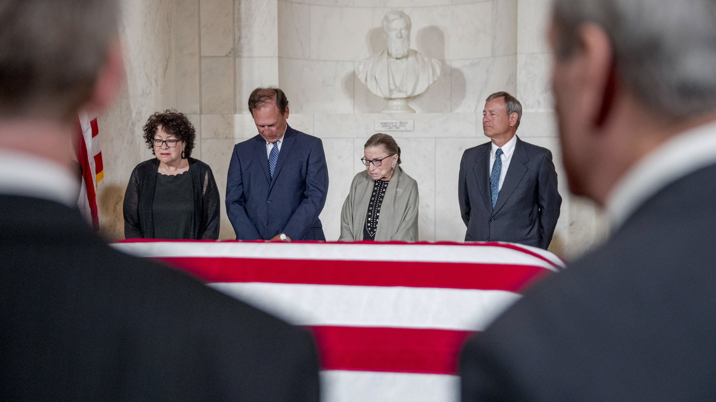 Trump, Supreme Court Justices Pay Respects To Justice John Paul Stevens ...