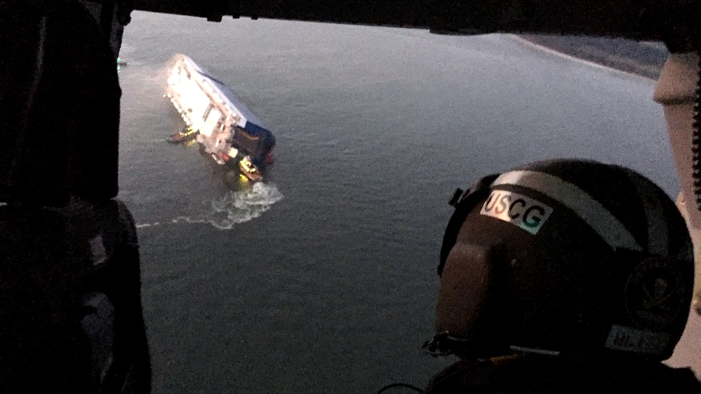 All 4 Crew Members Rescued From Overturned Ship Off Georgia Coast : NPR