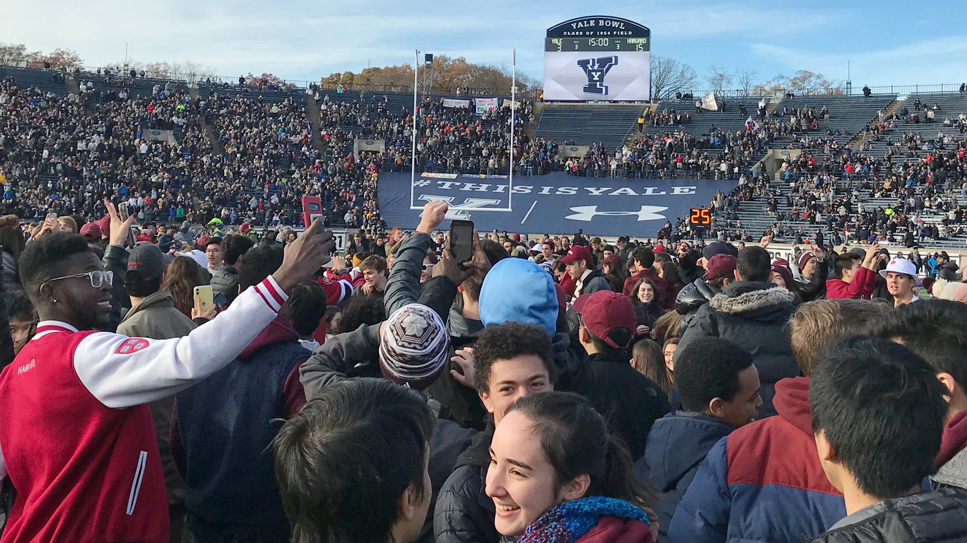 Activists Disrupt Harvard-Yale Rivalry Game To Protest Climate Change : NPR