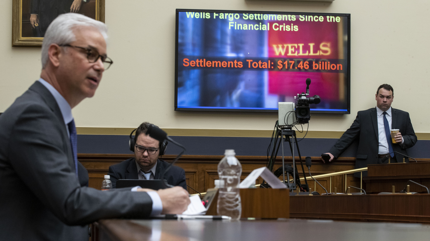 Wells Fargo CEO Charles Scharf Faces Questions From Lawmakers : NPR