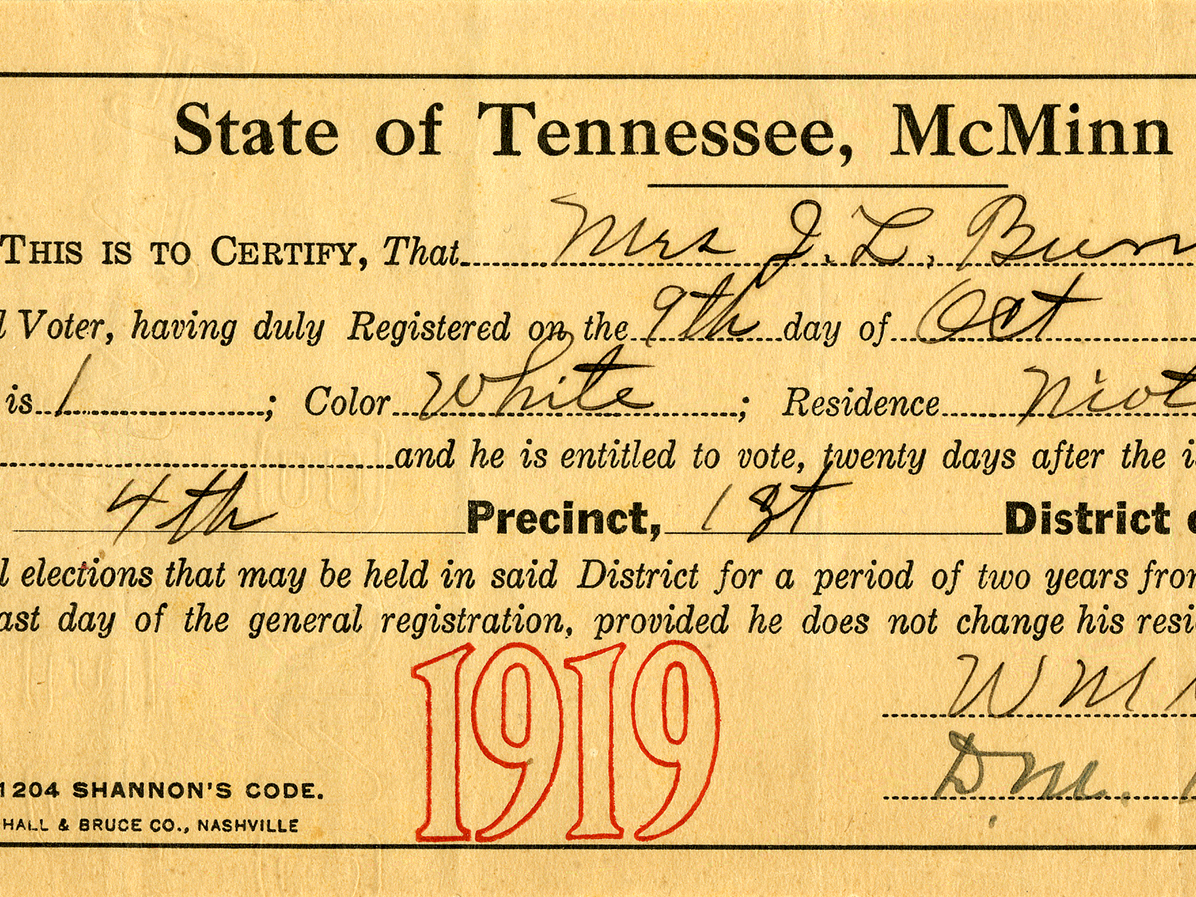 The Nudge And Tie Breaker That Took Women's Suffrage From Nay To Yea ...