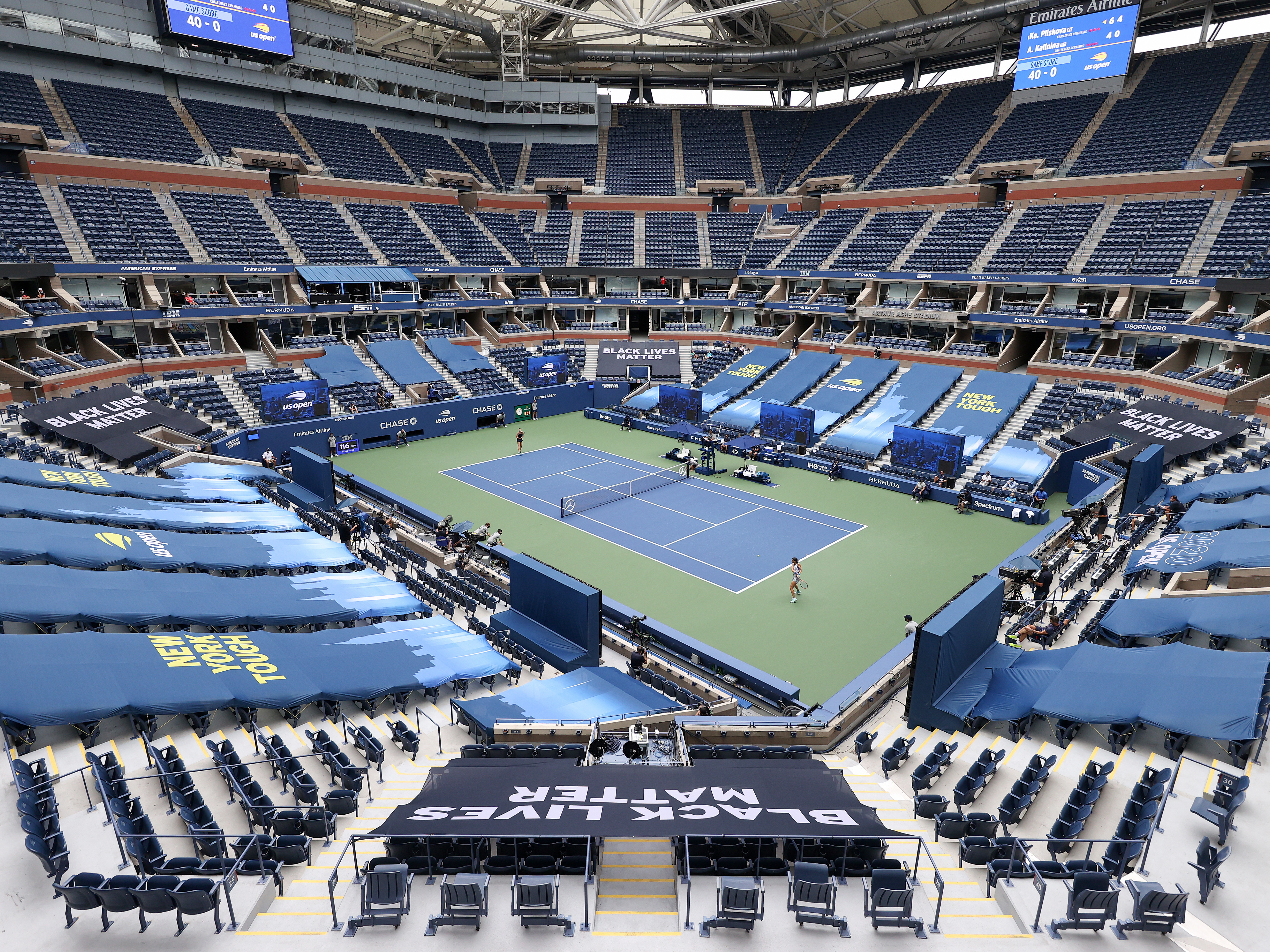 With Fans Forbidden Due To COVID 19 A Noticeably Quiet U.S. Open Kicks Off In Queens Coronavirus Updates NPR