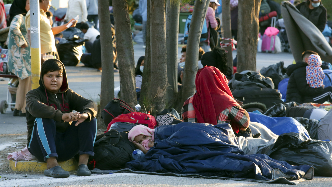 Fires Leave Thousands Of Refugees On Greece's Lesbos Homeless : NPR