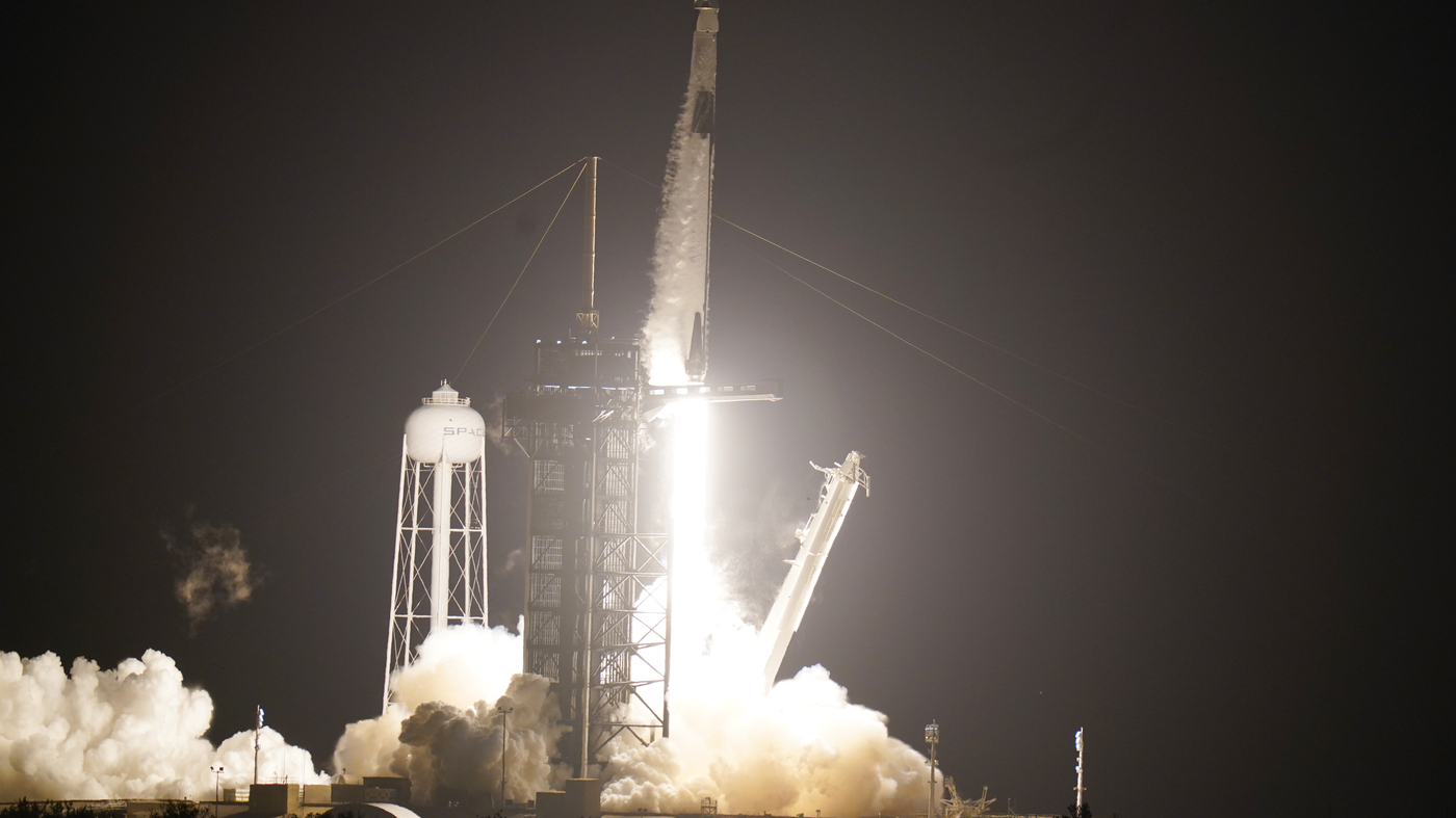 Liftoff! Astronauts Head To Space Station On SpaceX Rocket : NPR