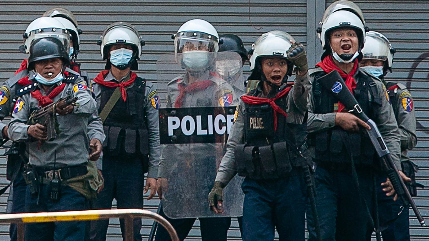 In Deadly Crackdown, Myanmar Police Kill At Least 18 Protesters : NPR