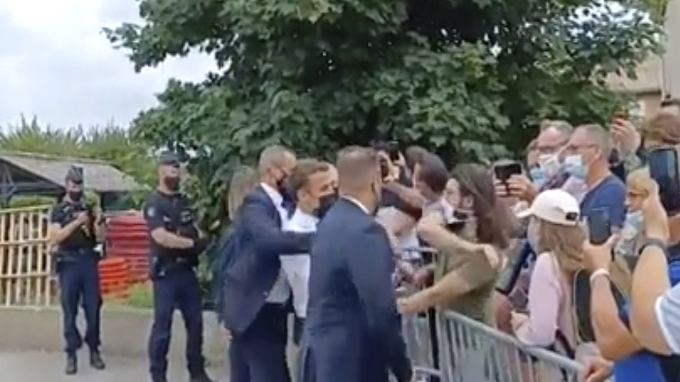 Man Who Slapped President Macron Receives 4 Month Sentence : NPR