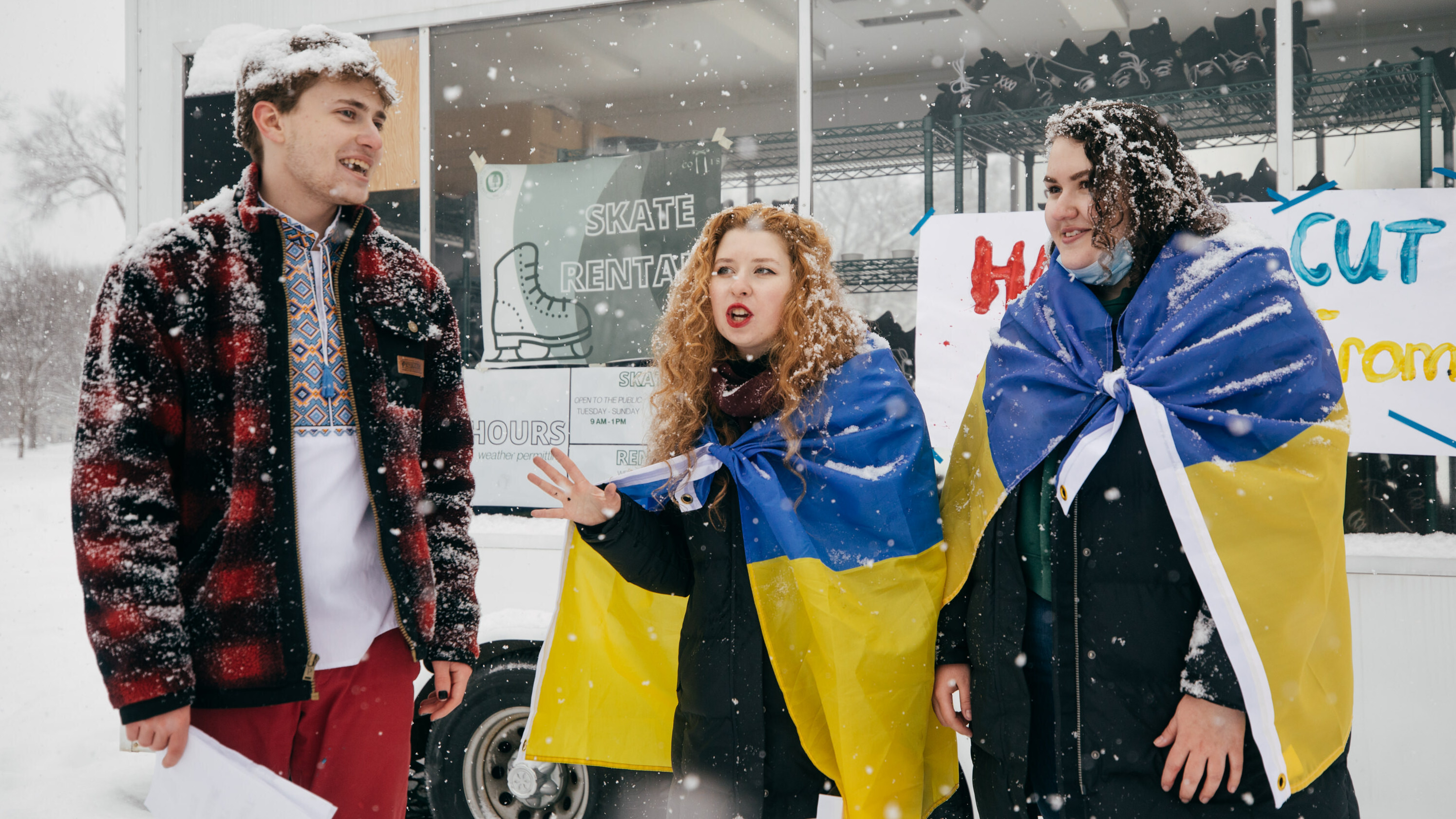 Ukrainian students at U.S. colleges watch the war from afar : NPR