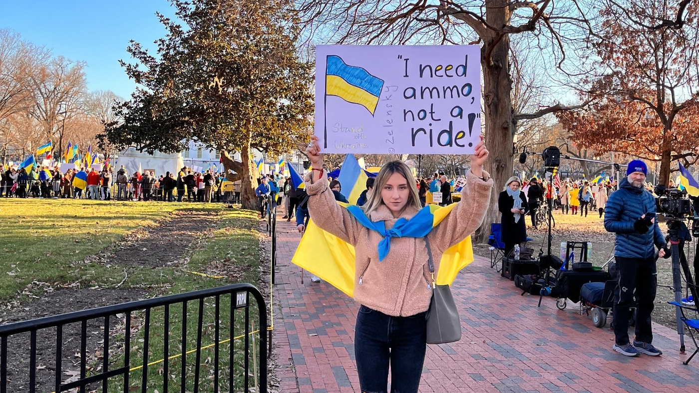 Ukrainian students at U.S. colleges watch the war from afar : NPR