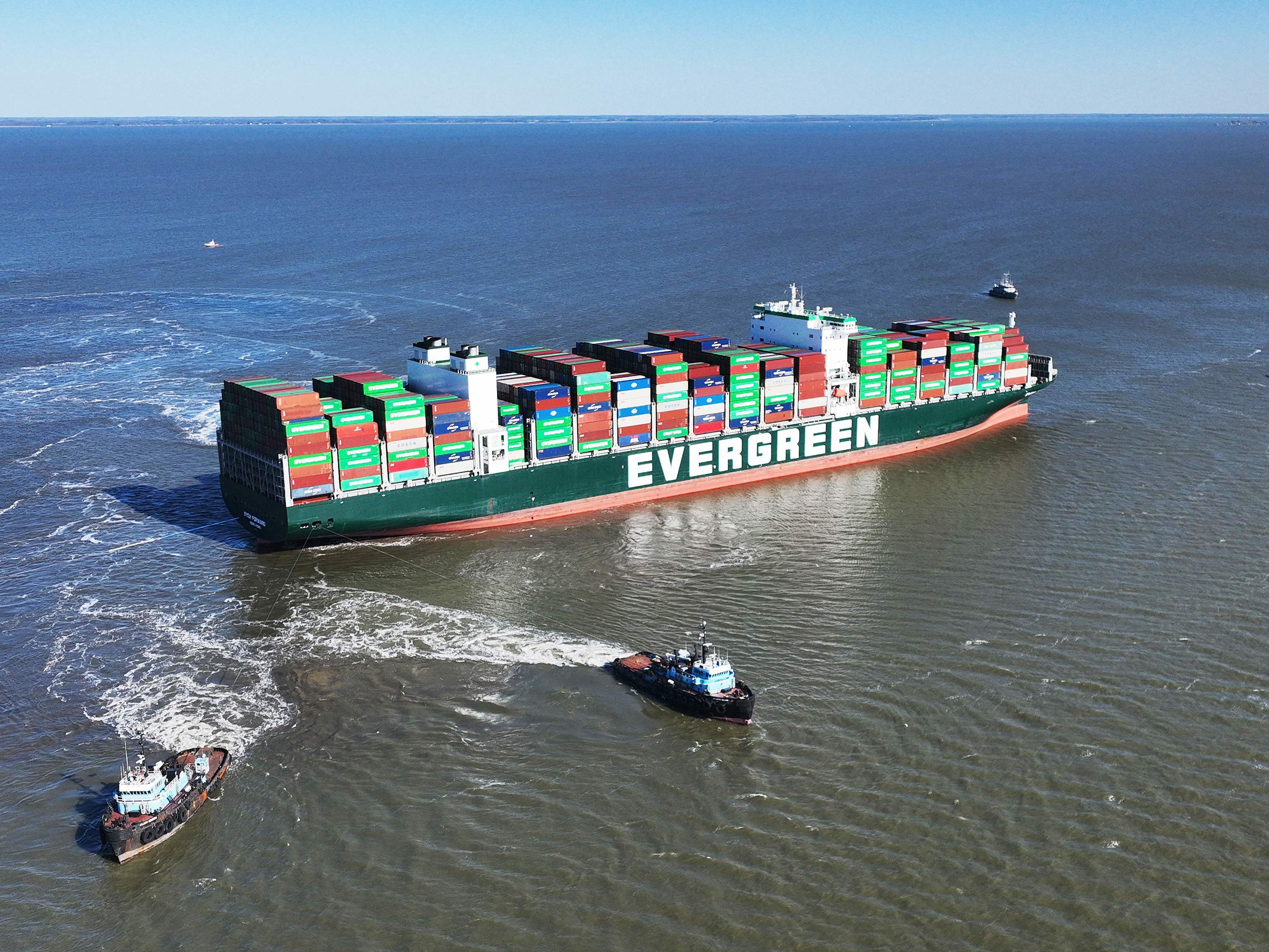 A container ship named Ever Forward has been stuck in the Chesapeake ...