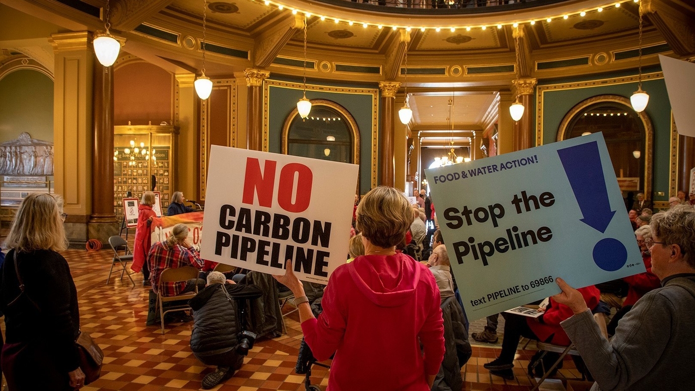Farmers and environmentalists protest 3 carbon capture pipelines in the ...