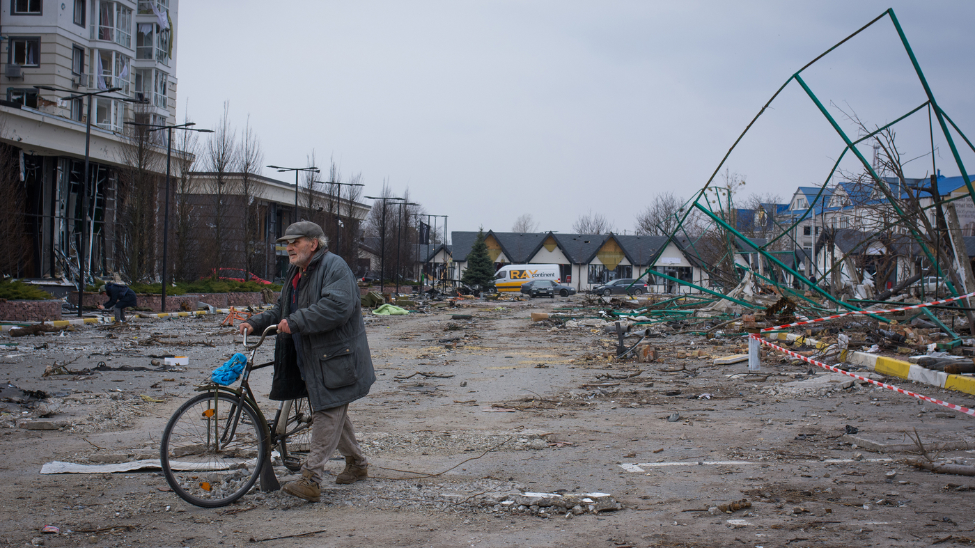 In Bucha, Ukraine, death, devastation and a graveyard of mines : NPR