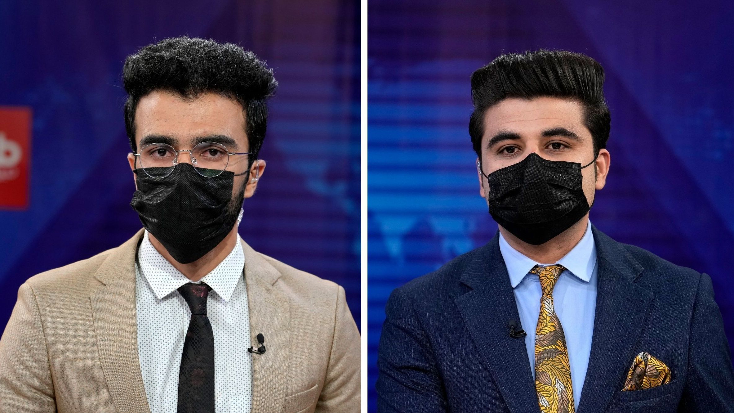 Male Afghan TV anchors cover faces in solidarity with women after a Taliban order | NPR