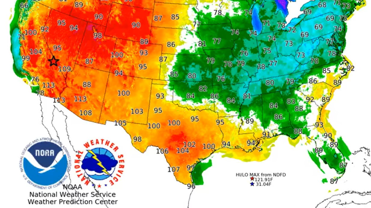 A heat wave of triple-digit temperatures is moving east this week. : NPR