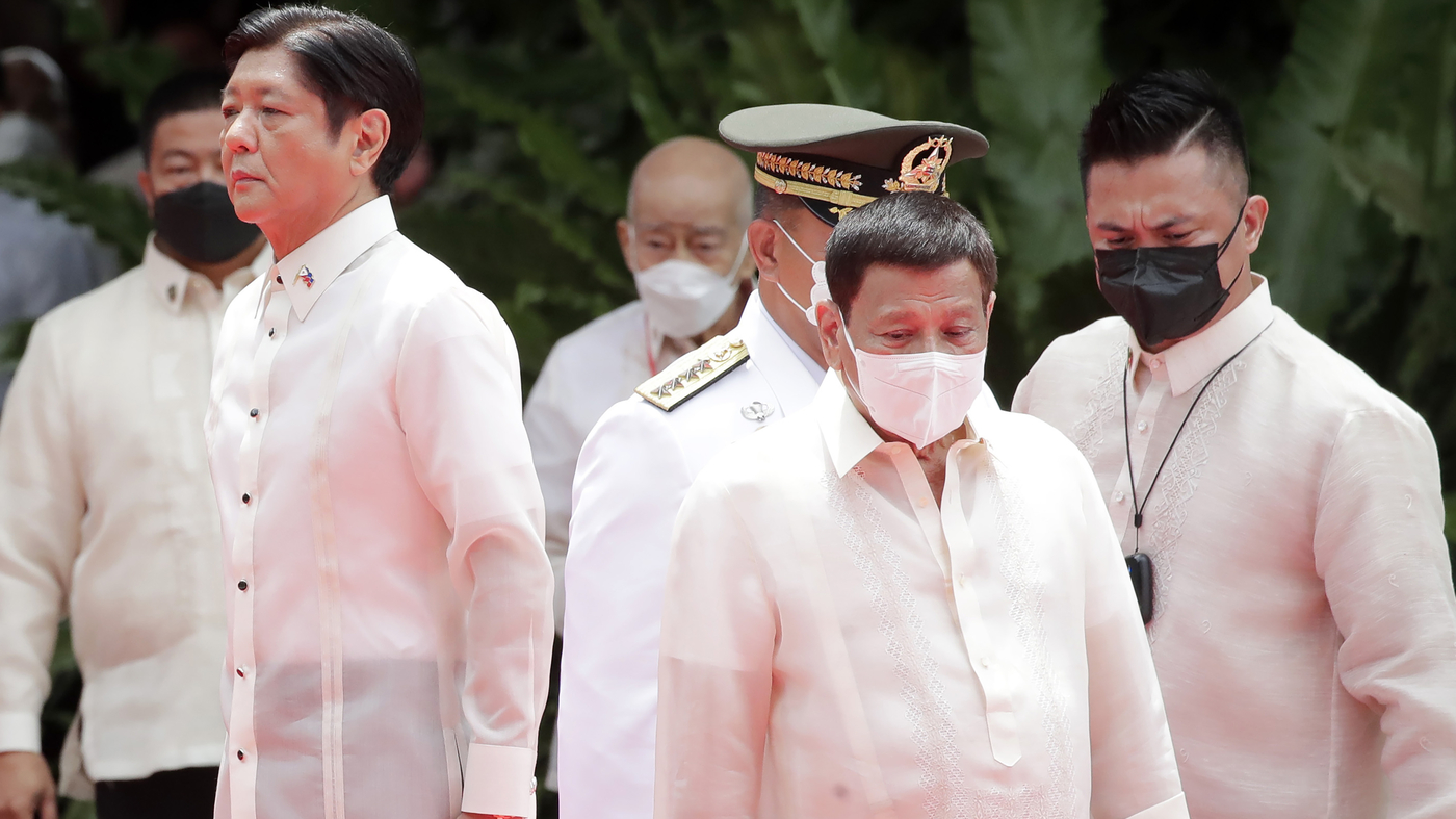 Dictator's son Marcos Jr. takes oath as Philippine president : NPR