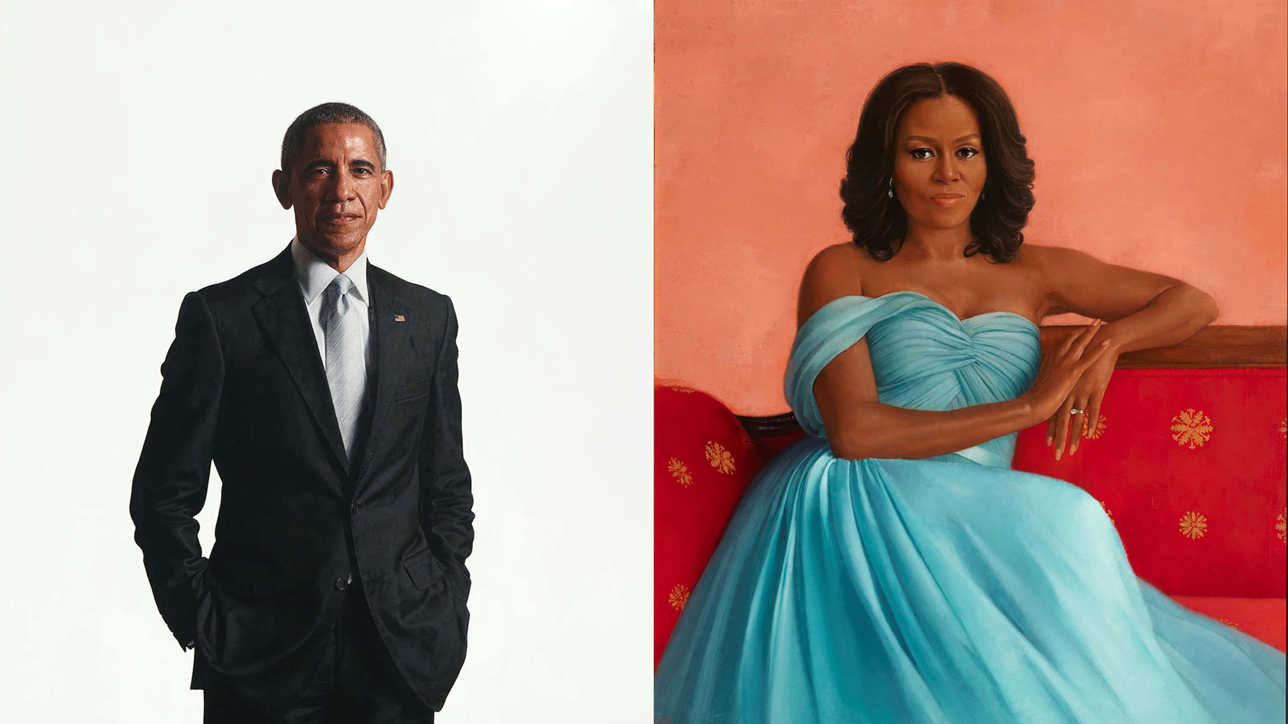 The Obamas return to the White House for portrait reveal : NPR