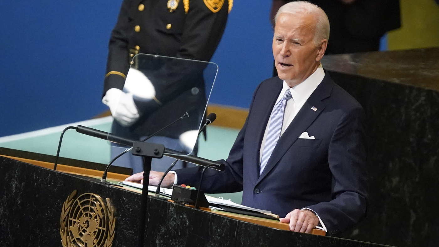 Biden slams Putin's invasion of Ukraine in speech to United Nations : NPR