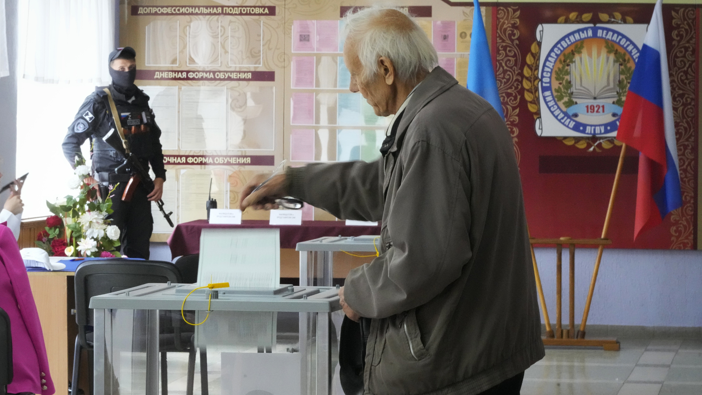 Occupied regions of Ukraine vote to join Russia in staged referendums : NPR