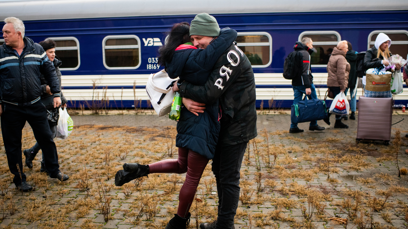 First train from Kyiv arrives in liberated Kherson : The Picture Show : NPR