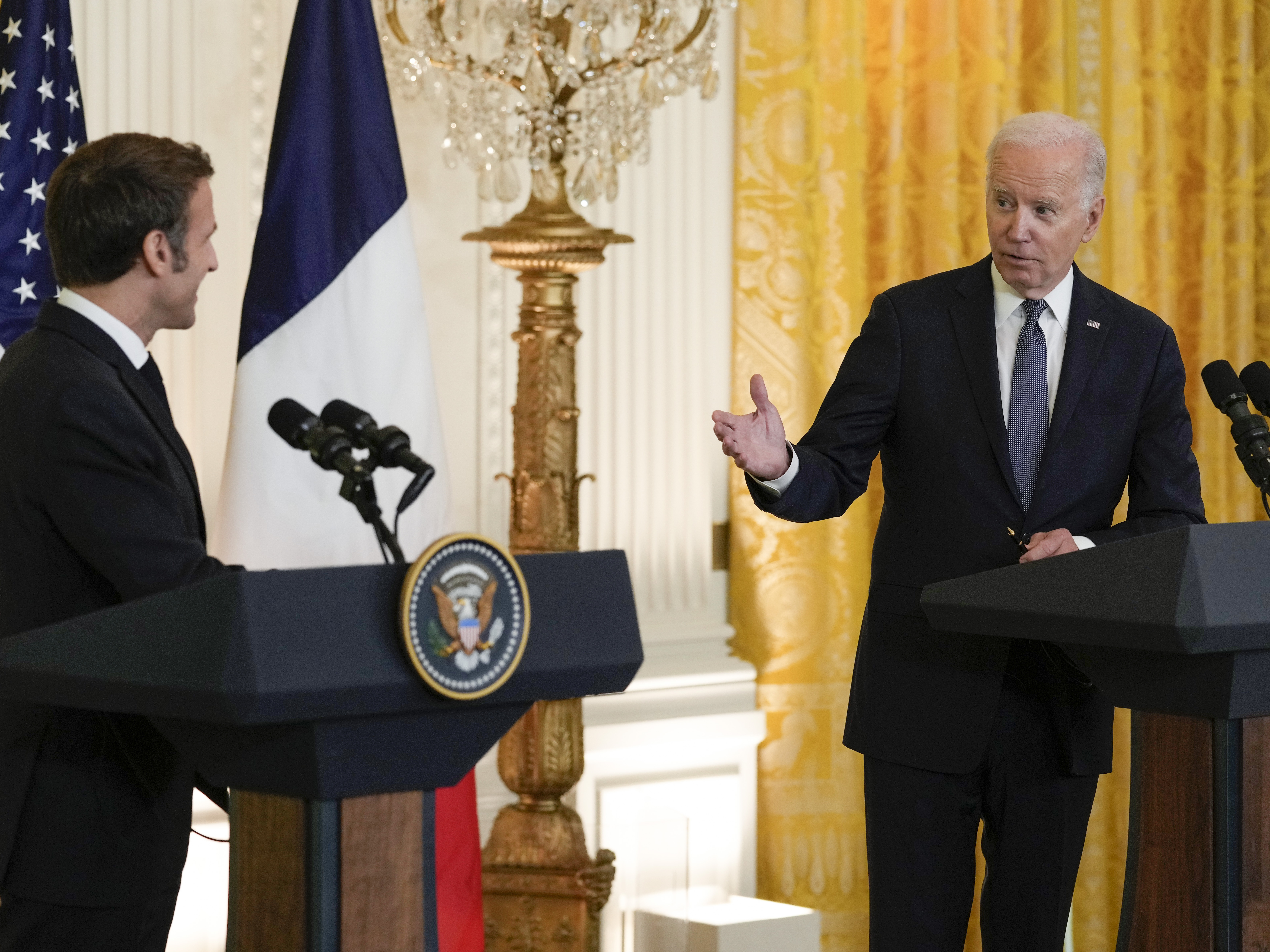 Biden says U.S., France will stand against Russia's brutality in ...