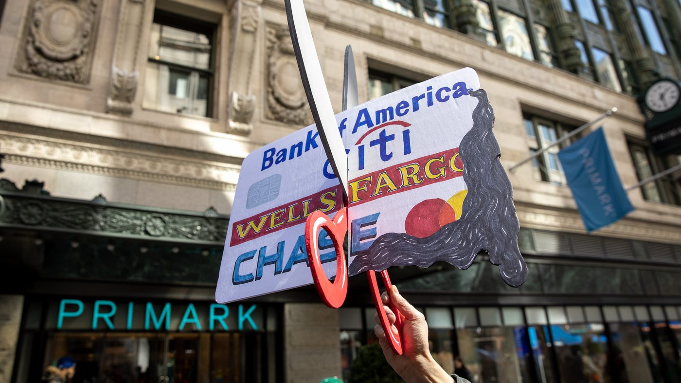 Climate protesters call on banks to divest from fossil fuels : NPR