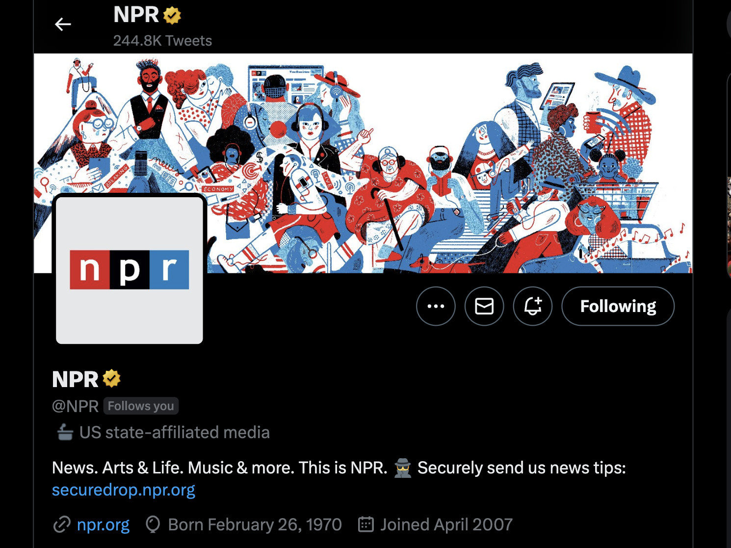 Twitter labels NPR's account as 'state-affiliated media,' which is ...