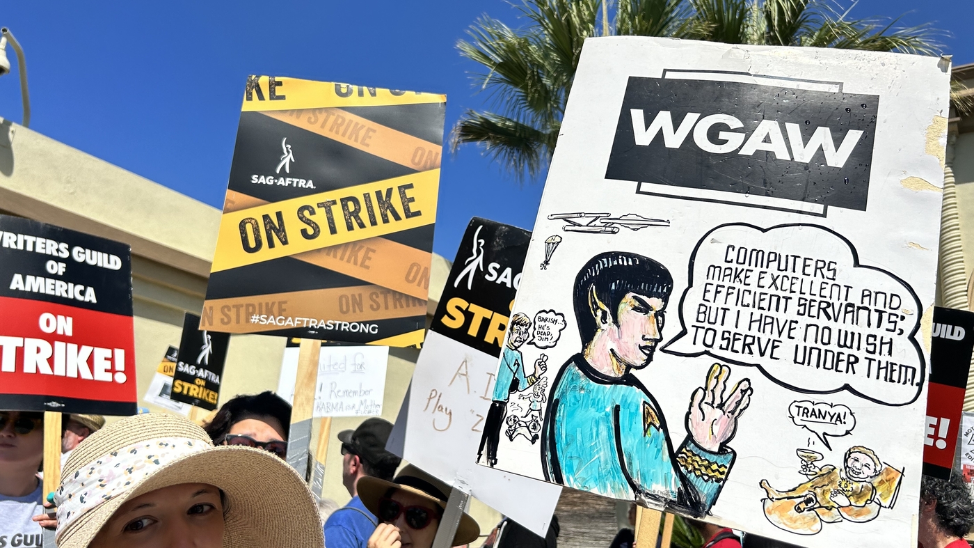 'Star Trek' stars join the picket lines in Hollywood : NPR