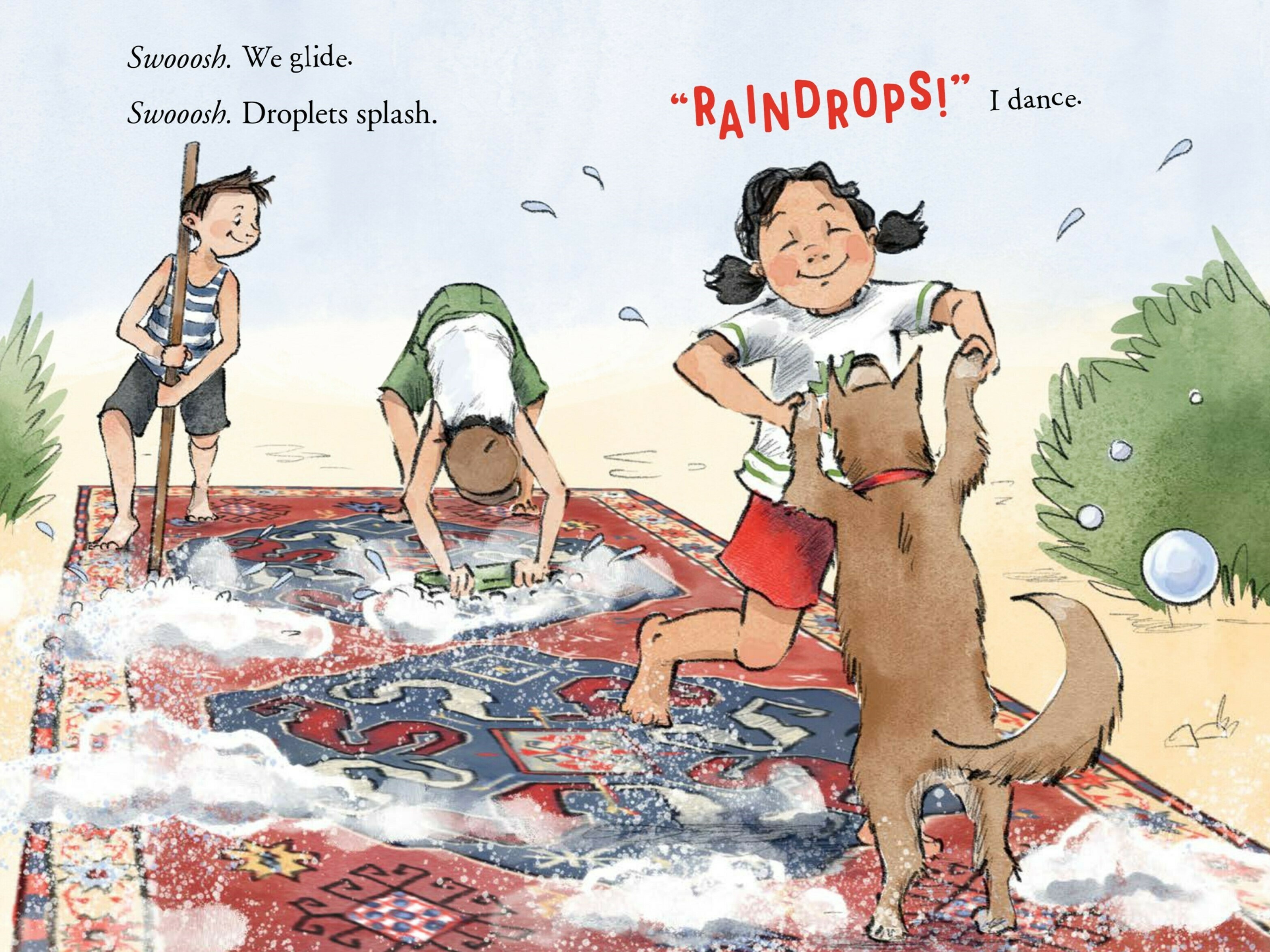 Mop-mop-swoosh-plop it's rug-washing day in 'Bábo' | NCPR News