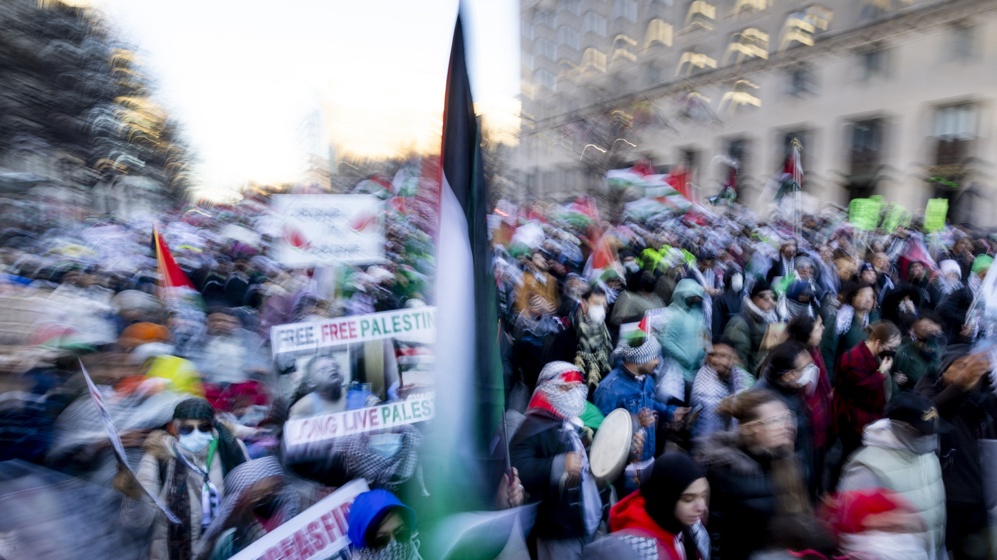 Photos: At D.C. march, demonstrators press for Gaza cease-fire : NPR