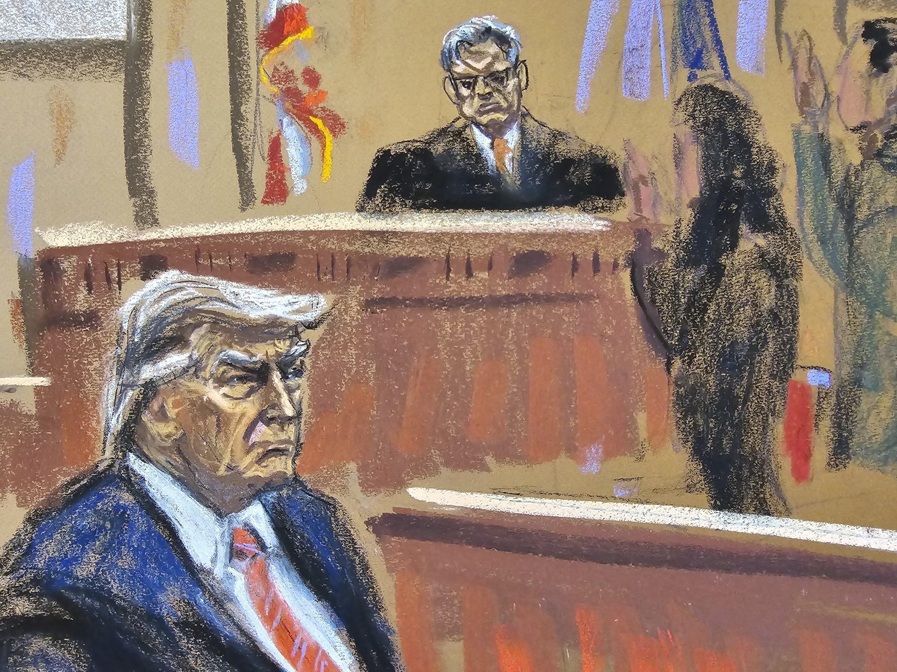 Here are the courtroom sketch artists drawing Trump's hush money trial ...