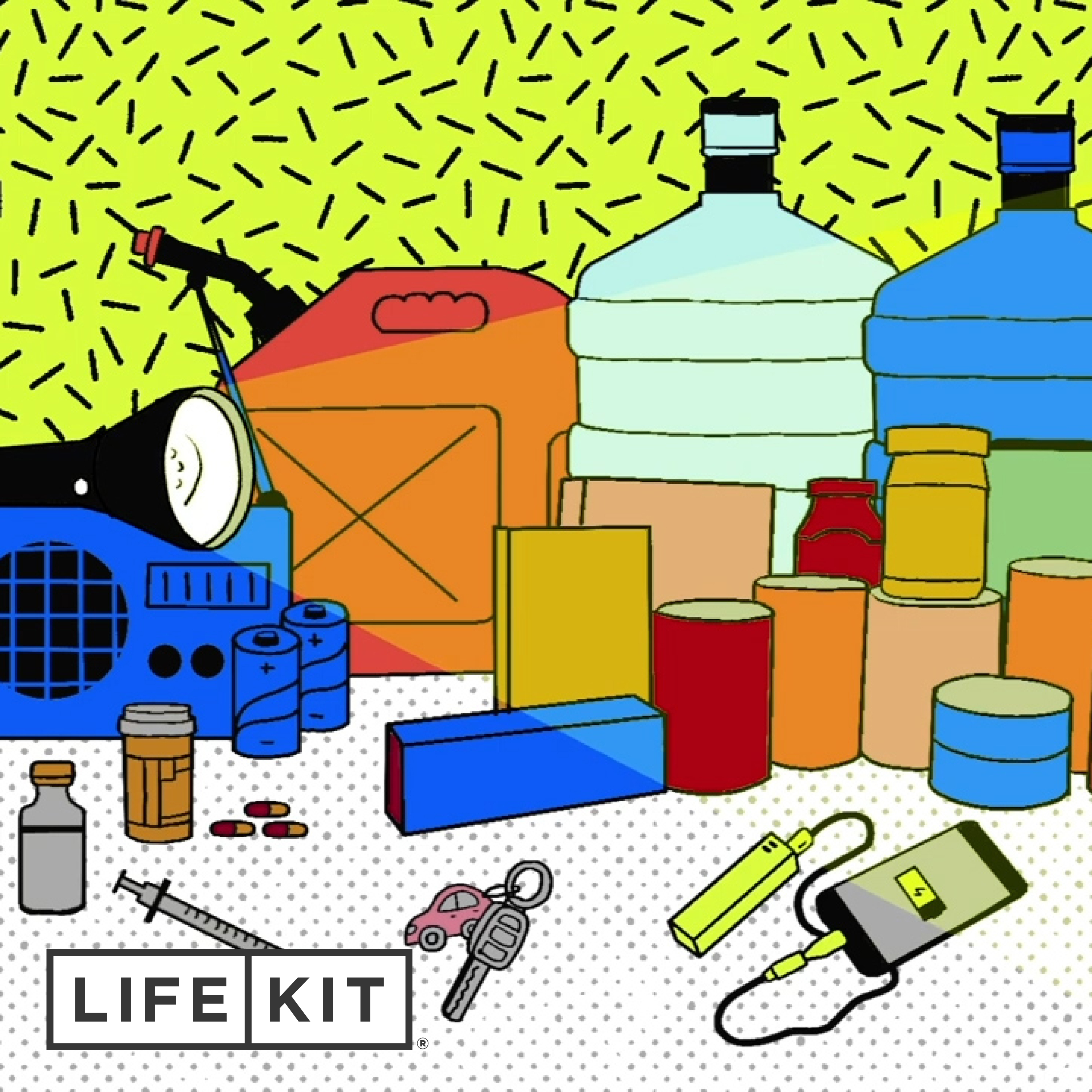 Earthquake Safety Kit Drawing
