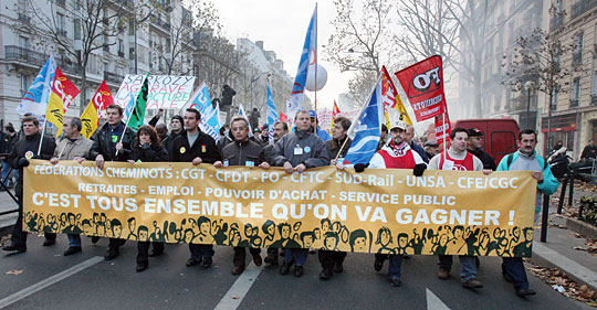 French Unions Strike, Protesting Pension Changes : NPR
