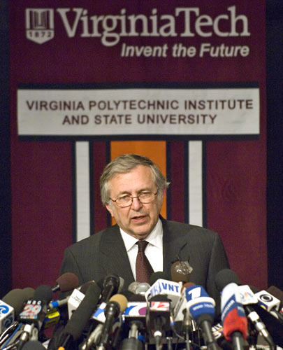 Virginia Tech President Haunted by Shootings : NPR