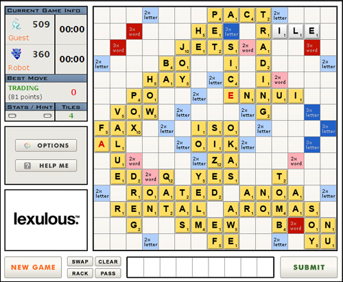 Word Score! Scrabulous Returns As Lexulous : NPR