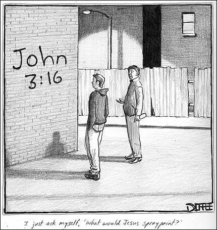 Rejected: A Jesus Graffiti Cartoon : NPR