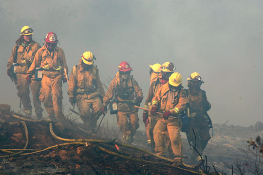 Photo Captures Firefighters Ensnarled by Blaze : NPR